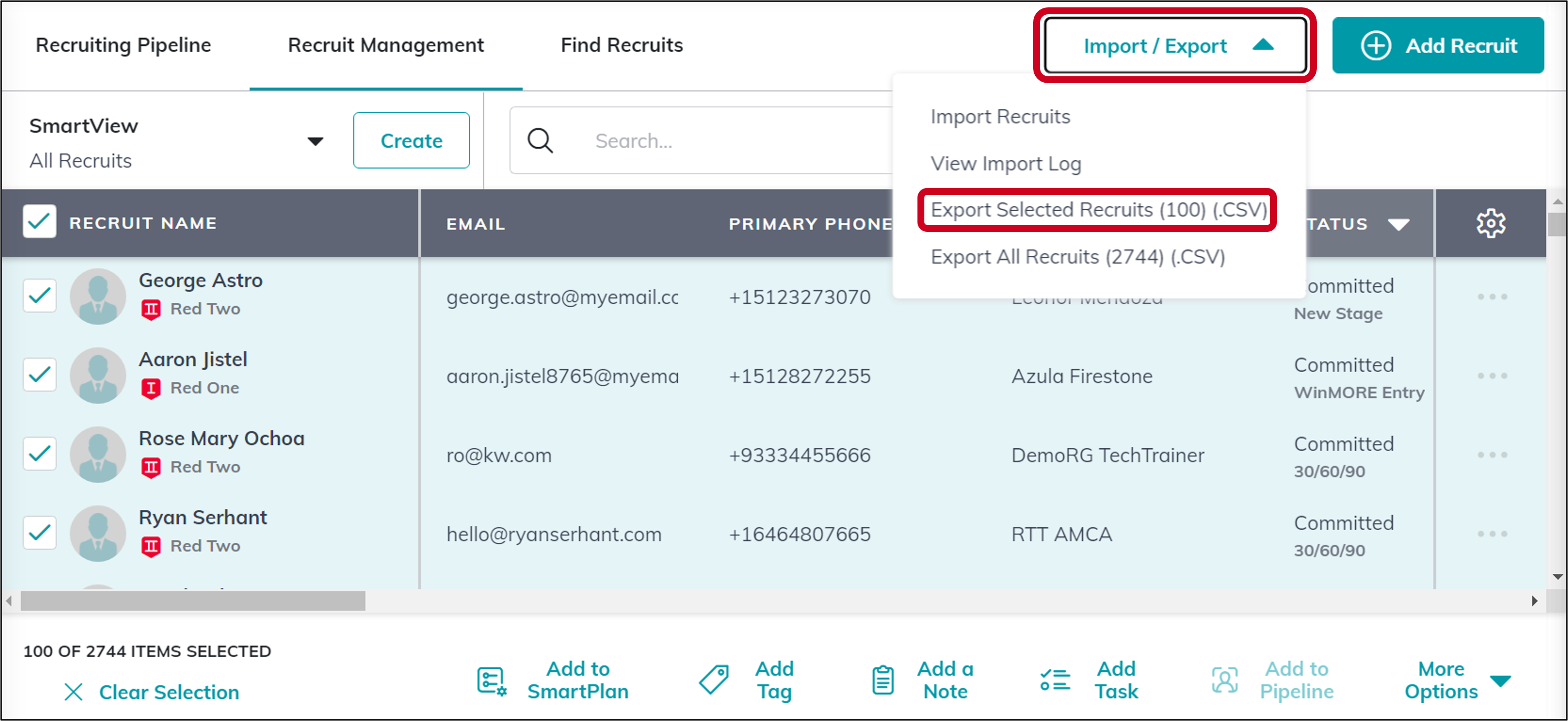 Export Recruits in CommandMC (OP Role Only) – Leadership Answers