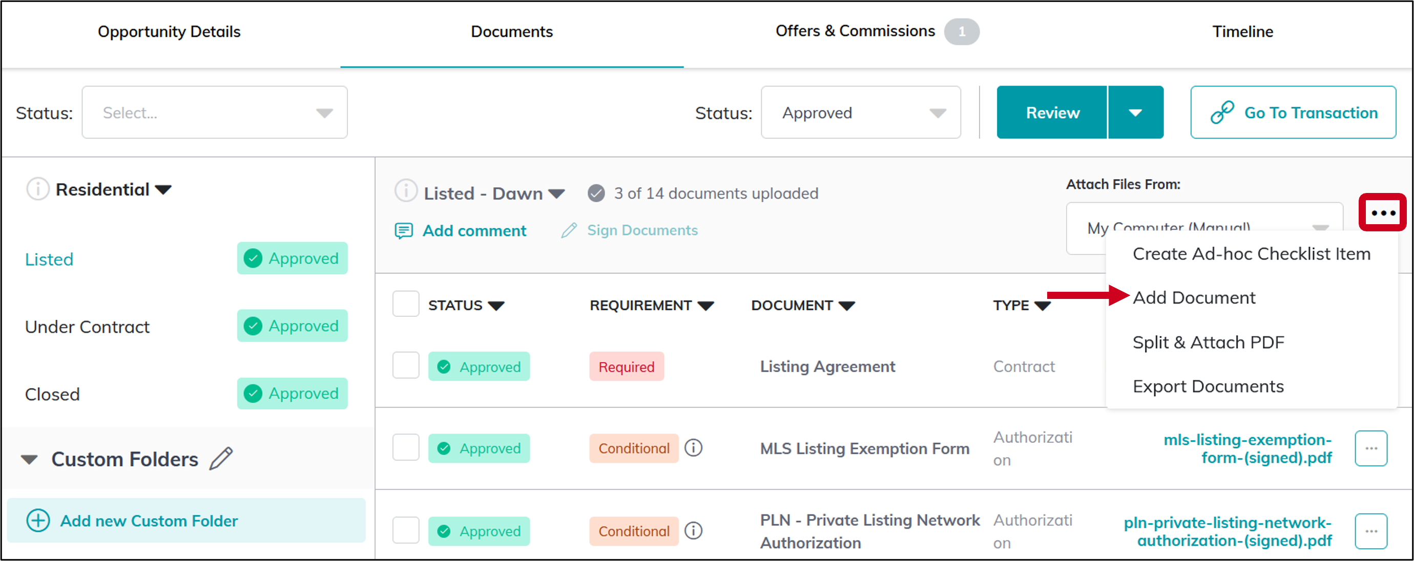 Attach a one-off Document or Document Placeholder to an Agent's ...