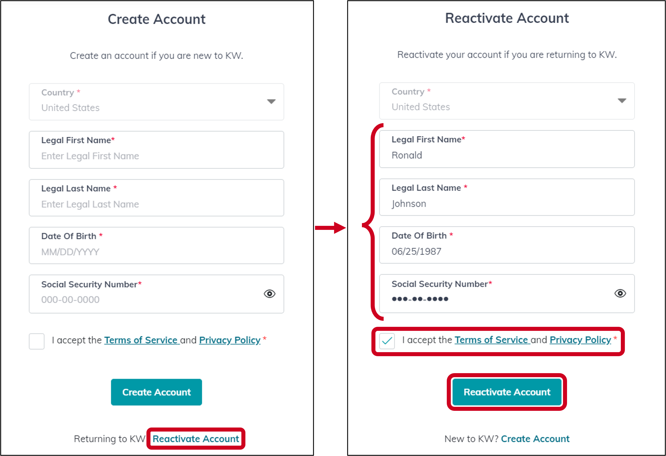 The KW Joining Portal Workflow (Returning to KW Associate Entry ...