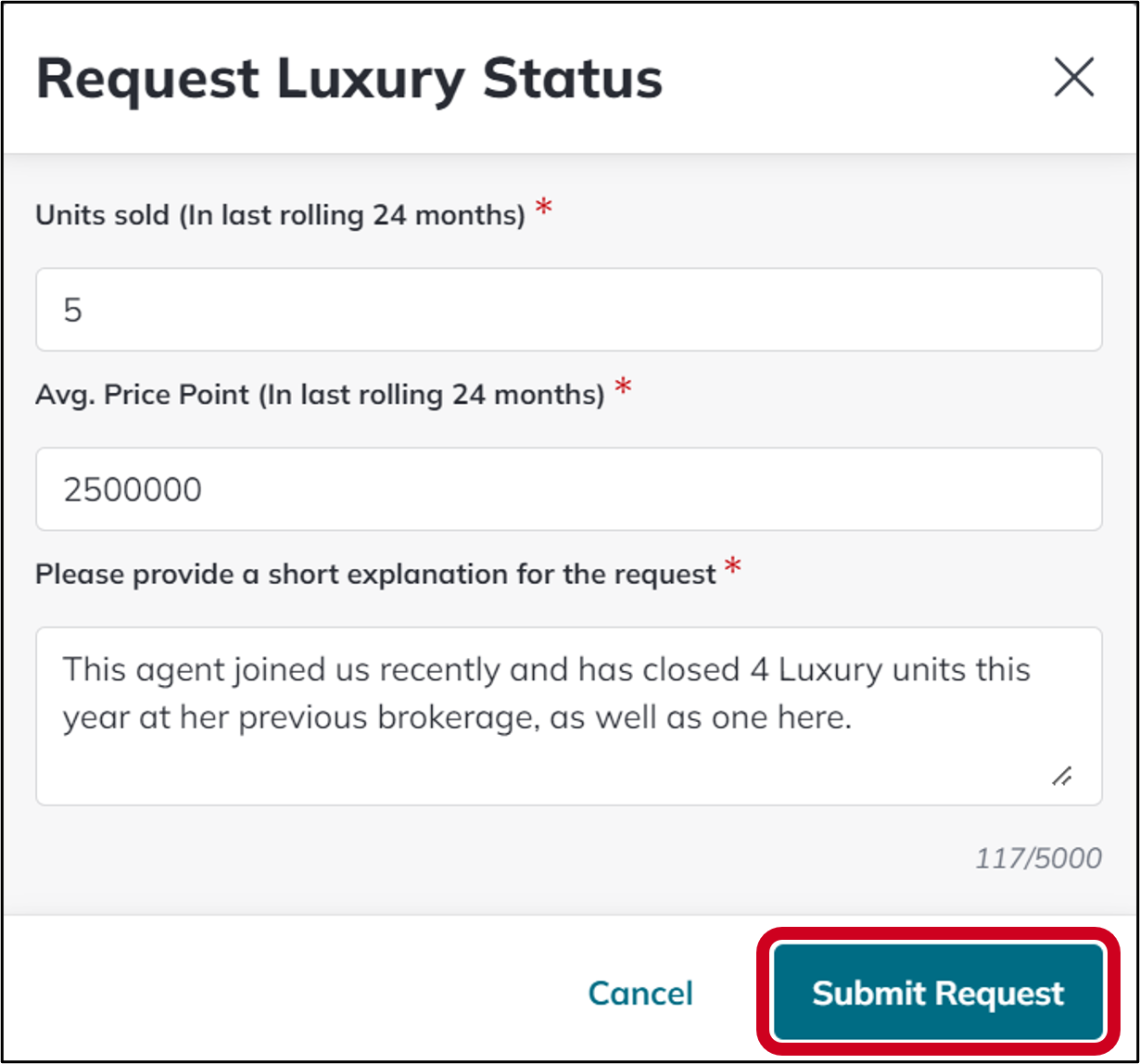 Submit a Luxury Agent Exception Request (Market Center Leadership ...