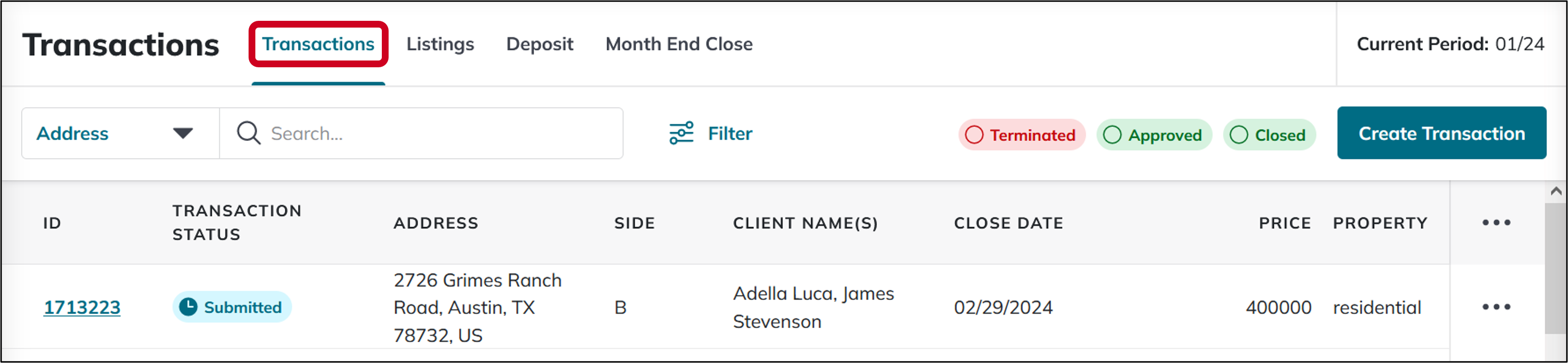 Transaction Statuses – Leadership Answers