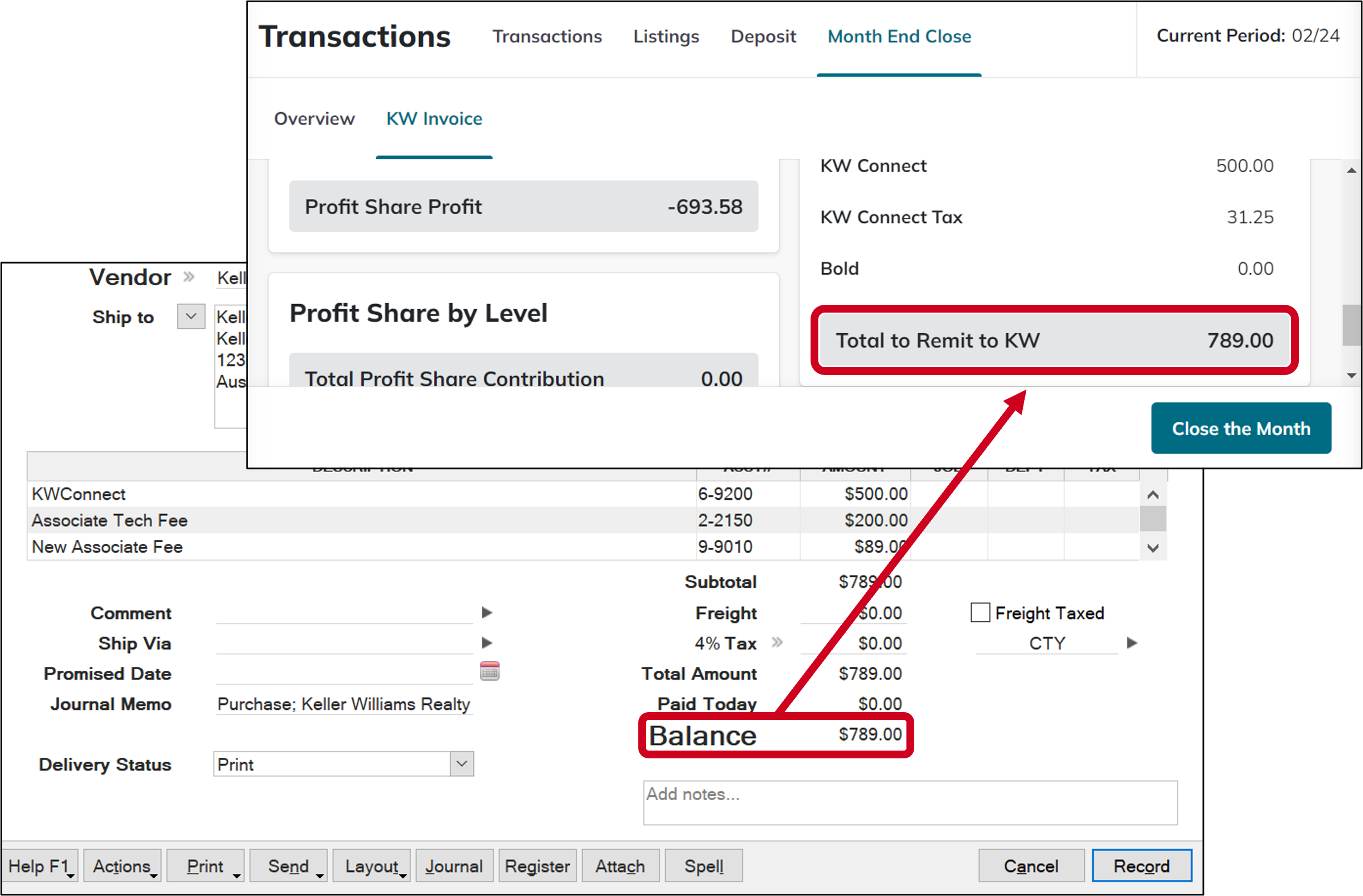 Enter/Validate Fees Paid to KWRI on KW Invoice in CommandMC ...