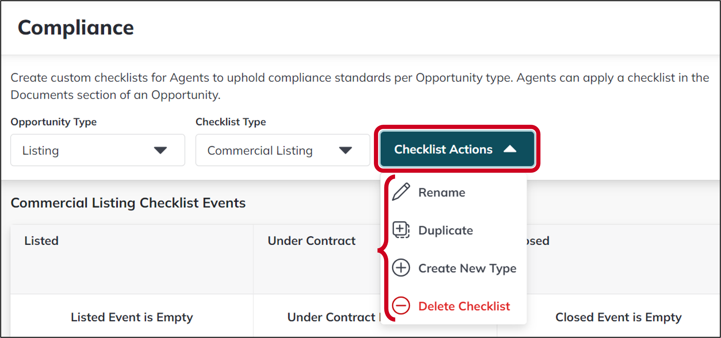 Create Market Center Compliance Checklists and Add Documents in ...