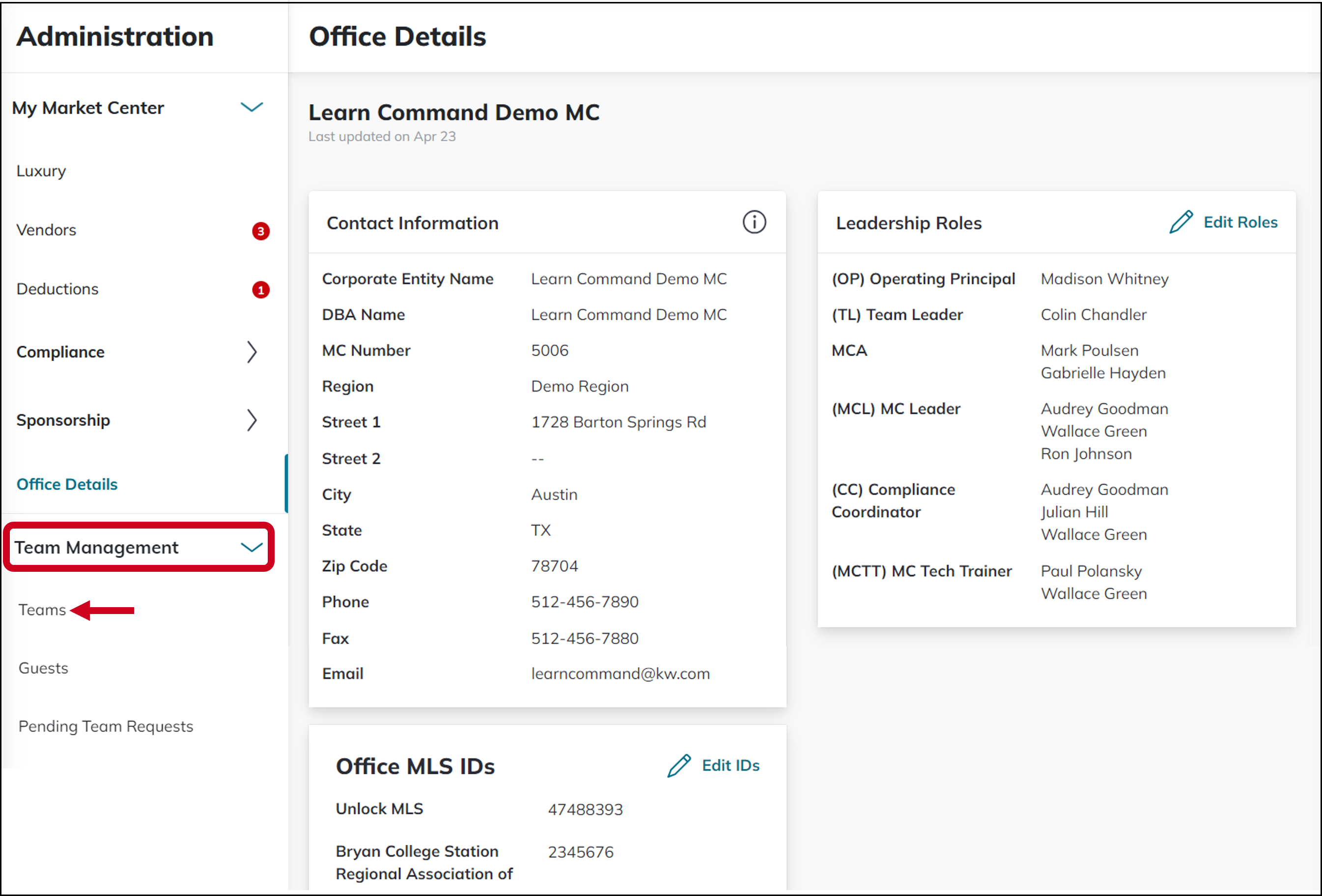 Create a Team in the MC Team Management Tool – Leadership Answers