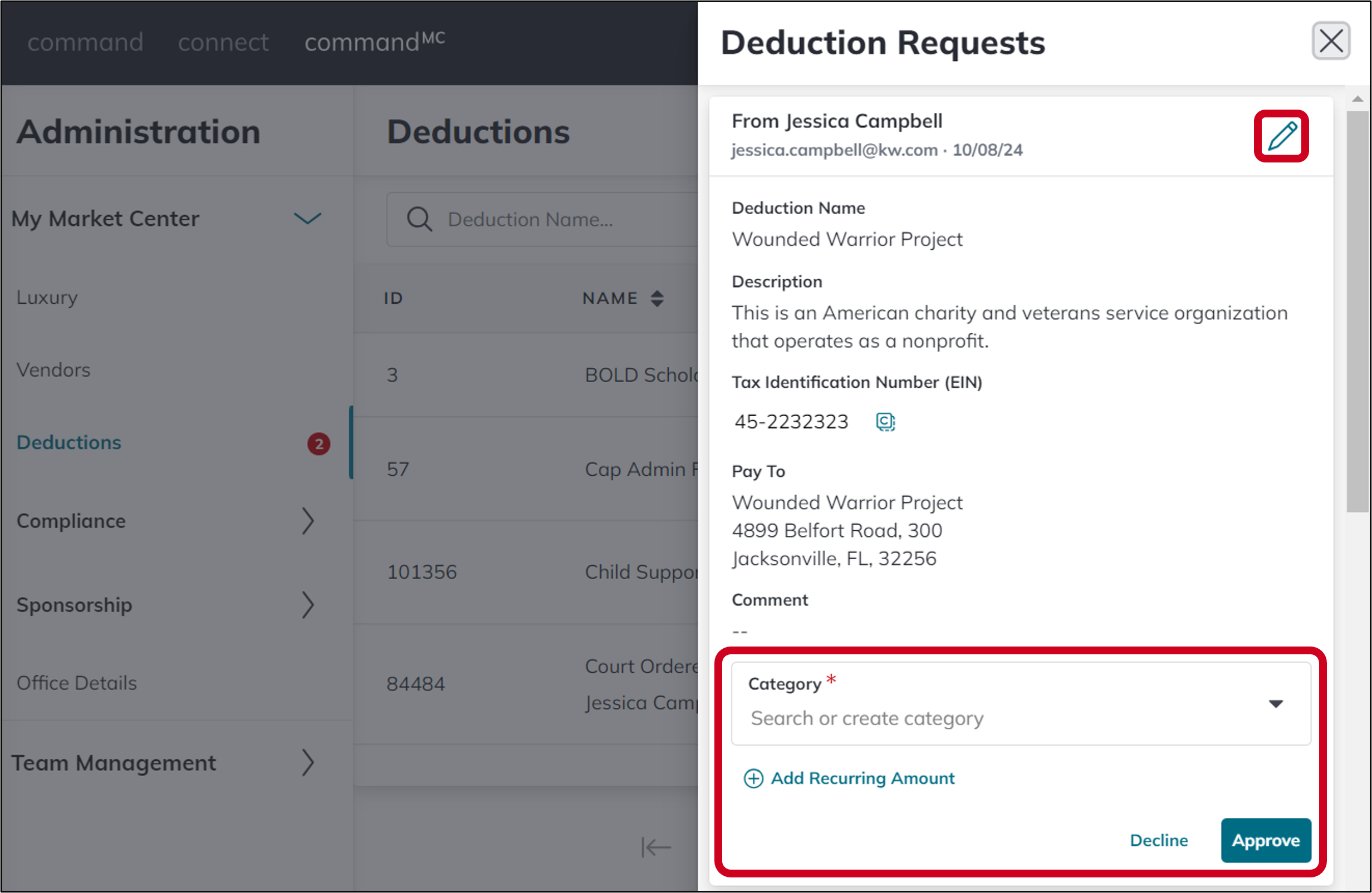 Review Submitted Deduction Requests – Leadership Answers