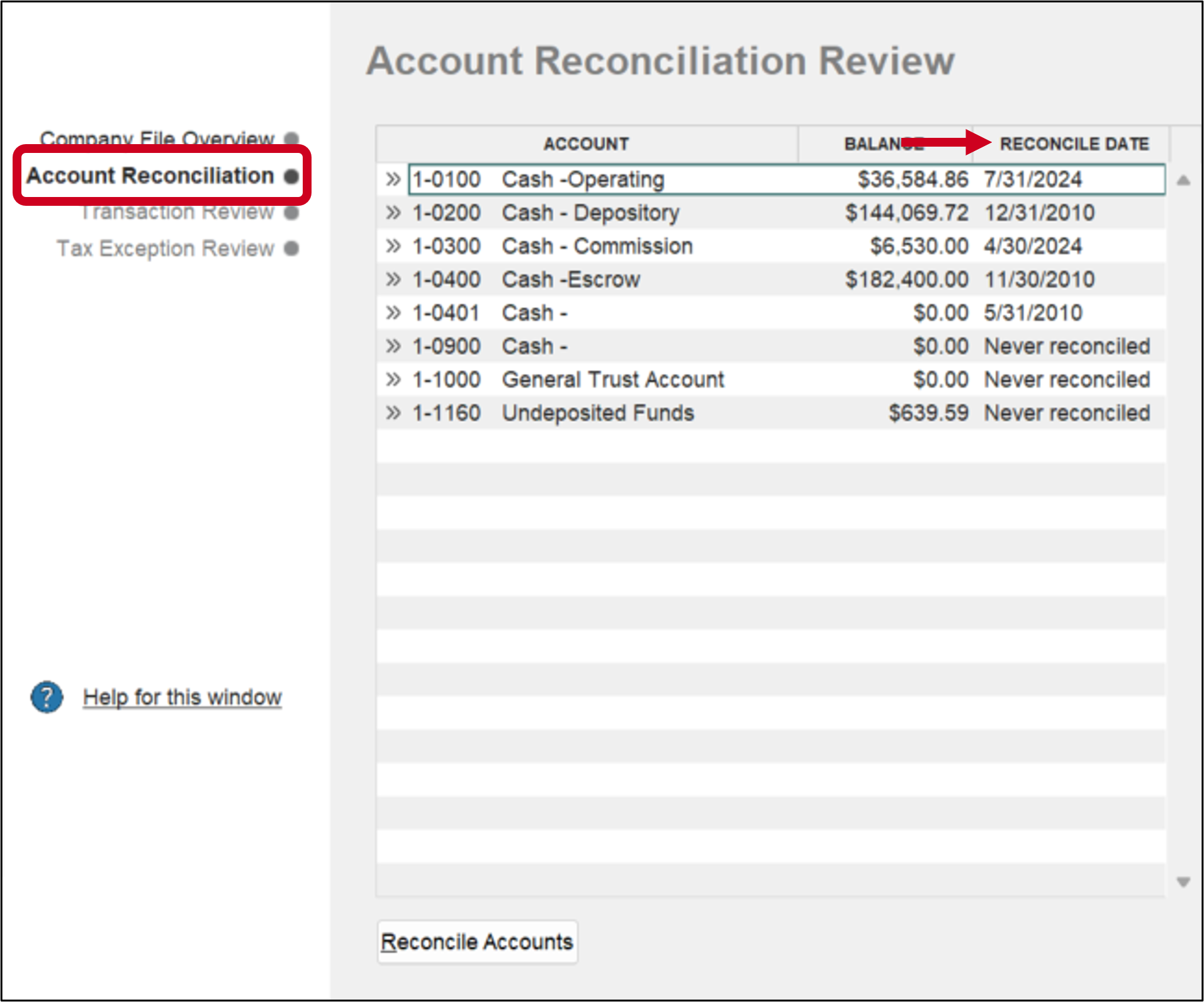 Reconcile Cash Accounts in AccountEdge – Leadership Answers
