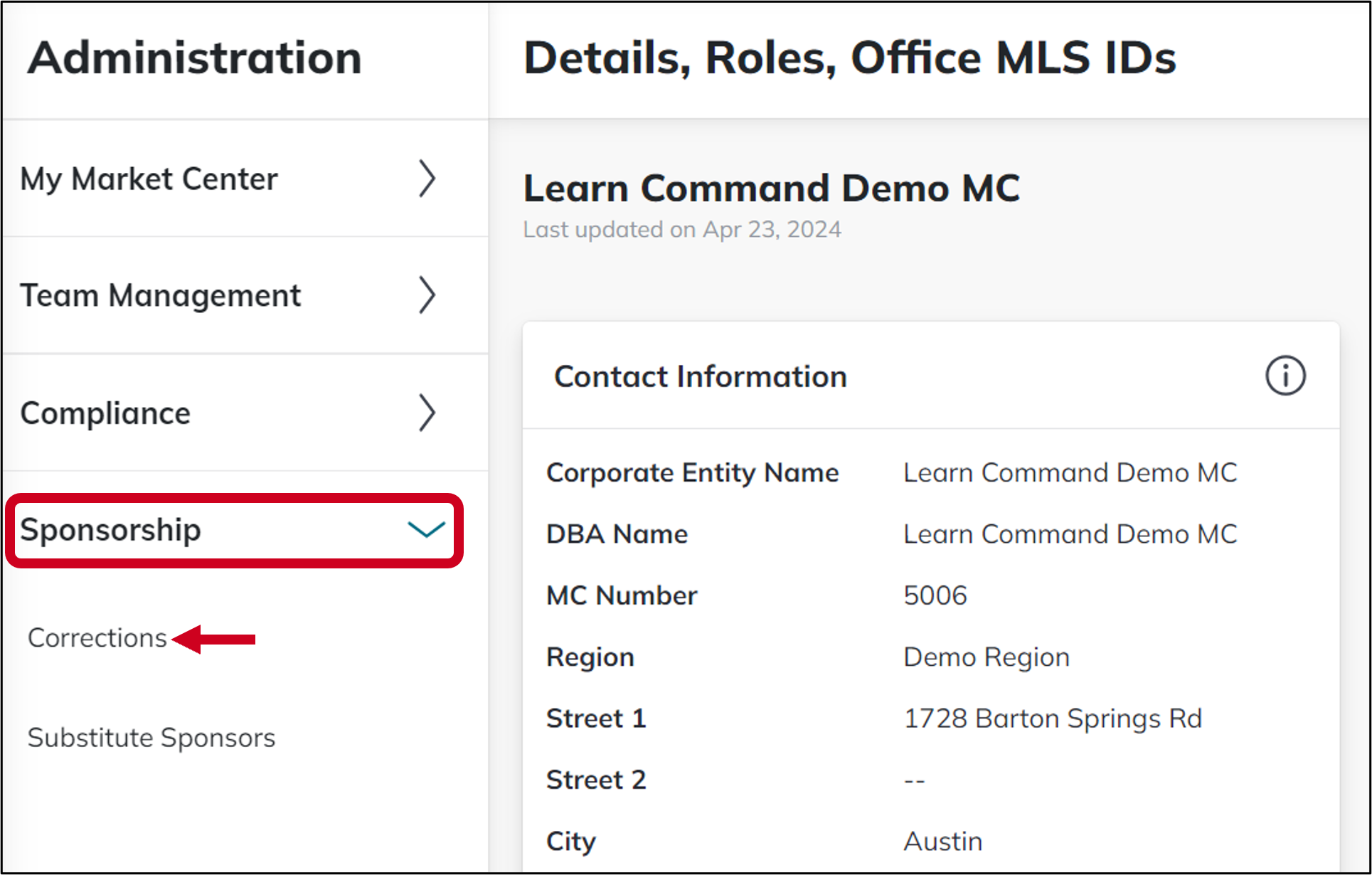 View, Manage, and Submit Sponsorship Change Requests (Market Center ...