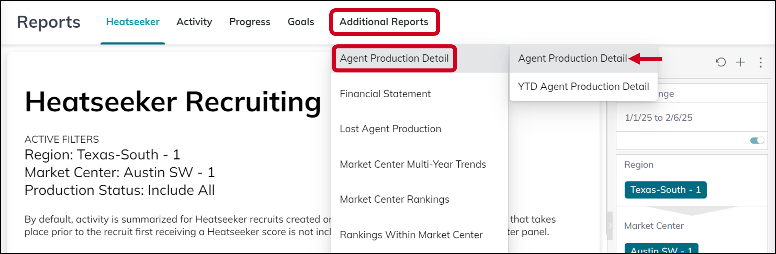 Access the Agent Production Detail Report – Leadership Answers